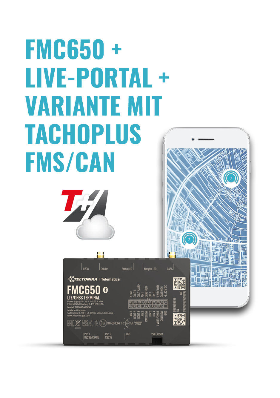 Teltonika FMC650 GPS Tracker + TachPlusWeb + Live Portal Service | GPS ...
